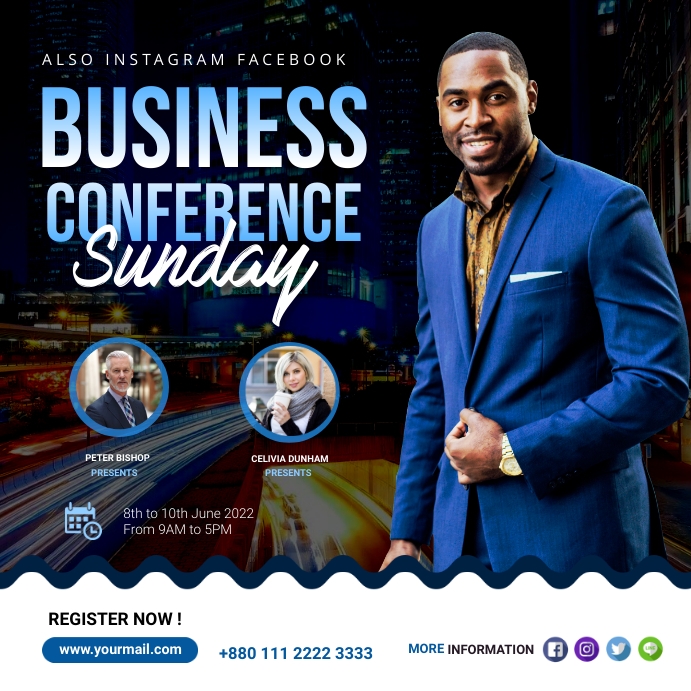 Business conference post Template | PosterMyWall