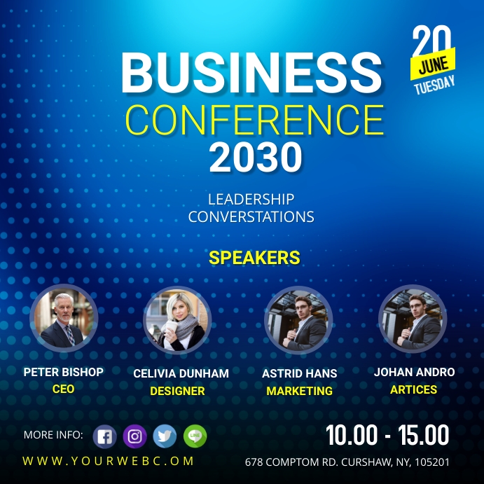 Business conference post Template | PosterMyWall