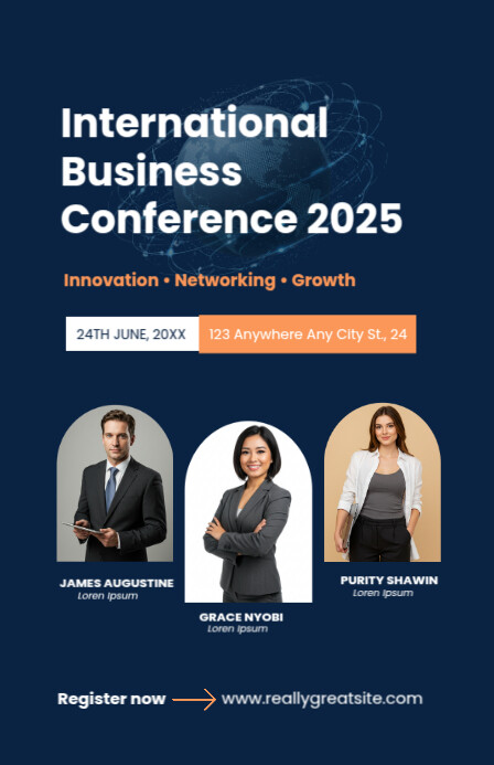 Business Conference Poster Template – Corporate Seminar & Networking ...