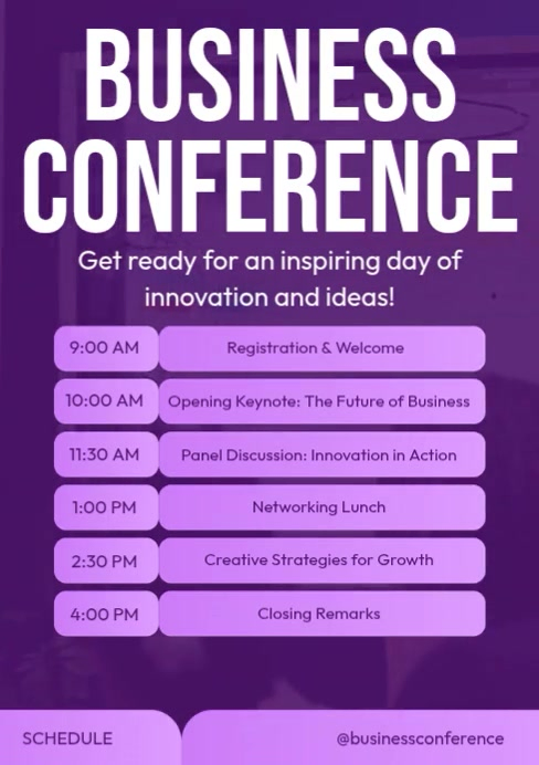 Business Conference Schedule Template | PosterMyWall