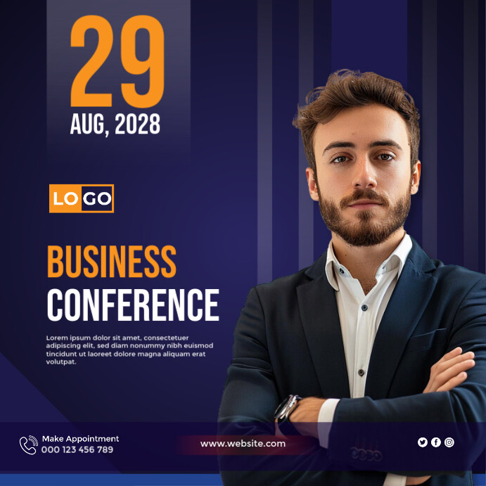 Copy of Business Conference Social Media Instagram Post | PosterMyWall