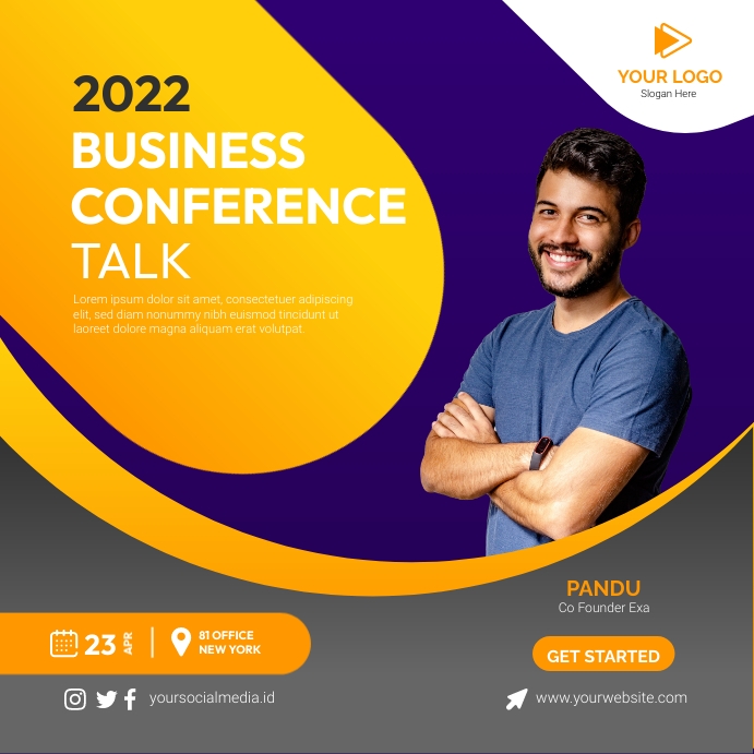 Business Conference Talk Social Media Post Template | PosterMyWall
