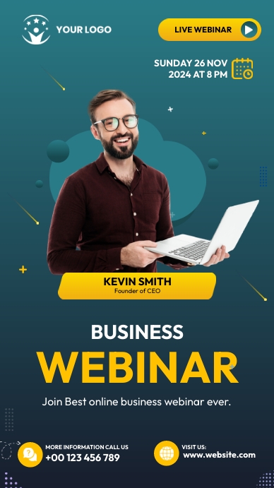 Business Conference Webinar, Event Flyer Template | PosterMyWall