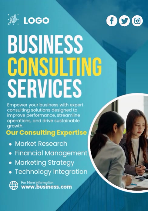 Plantilla de Business Consulting Services | PosterMyWall