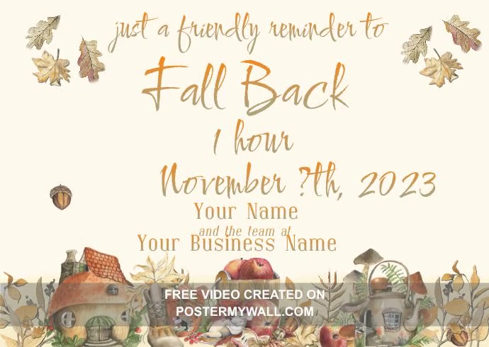 Business Fall Time Change Postcard Template | PosterMyWall