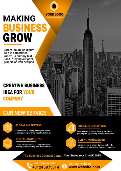 Grey Business Corporate Flyer Template | PosterMyWall