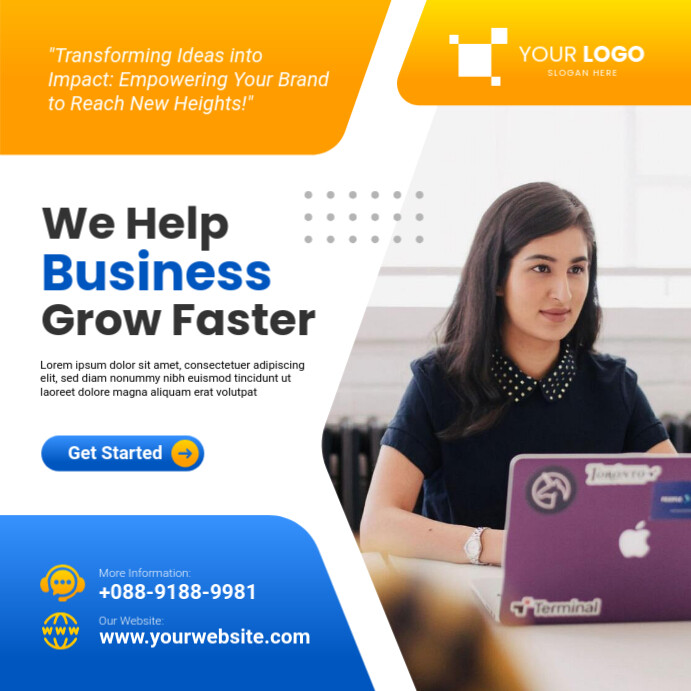 Business Grow Faster Poster Flyer Templat | PosterMyWall