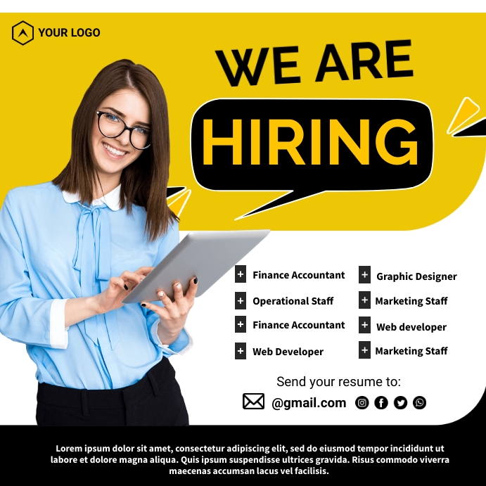 Plantilla de Business Hiring Services | PosterMyWall