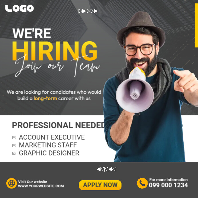 Plantilla de Business Hiring Services | PosterMyWall