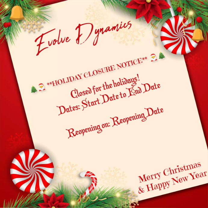 Business Holiday Closure Template | PosterMyWall