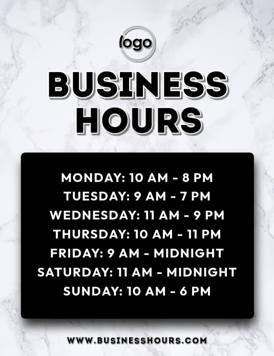 Business hour design Template | PosterMyWall