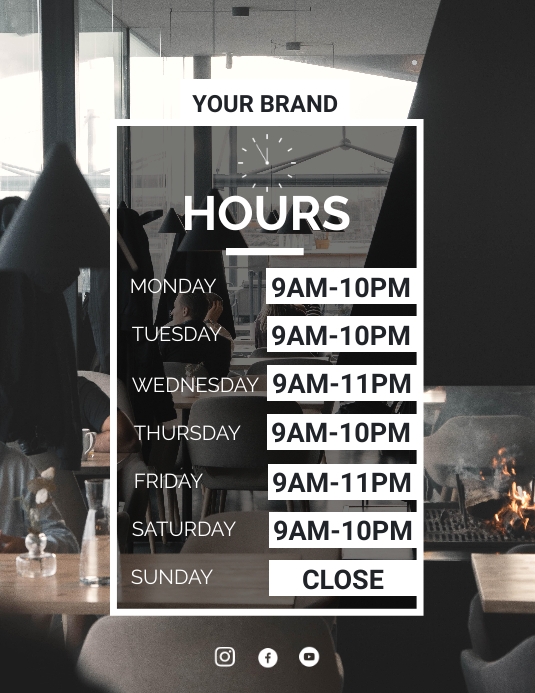 Business Hours Template | PosterMyWall