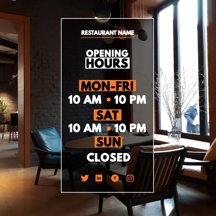 Business Hours Template | PosterMyWall