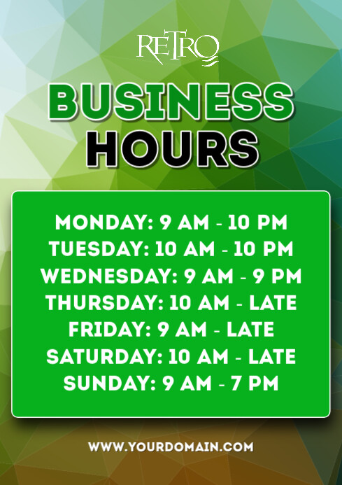 Business Hours Template | PosterMyWall