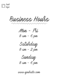 BUSINESS HOURS. Template | PosterMyWall