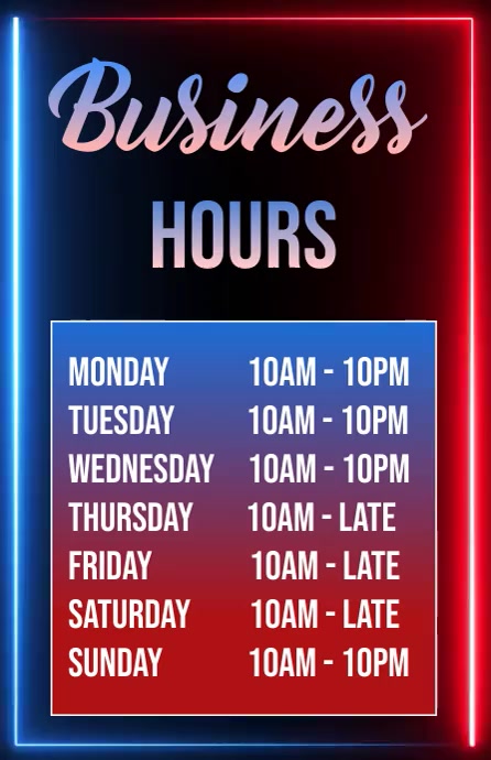 Copy of Business Hours Template | PosterMyWall