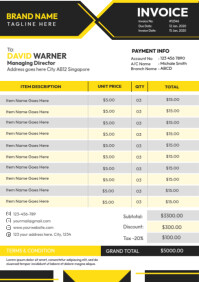 Gold Invoice Template | PosterMyWall