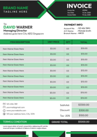 Gold Invoice Template | PosterMyWall