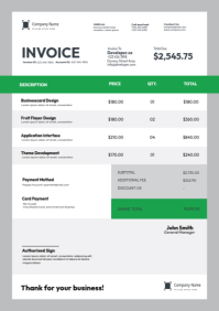 Gold Invoice Template | PosterMyWall