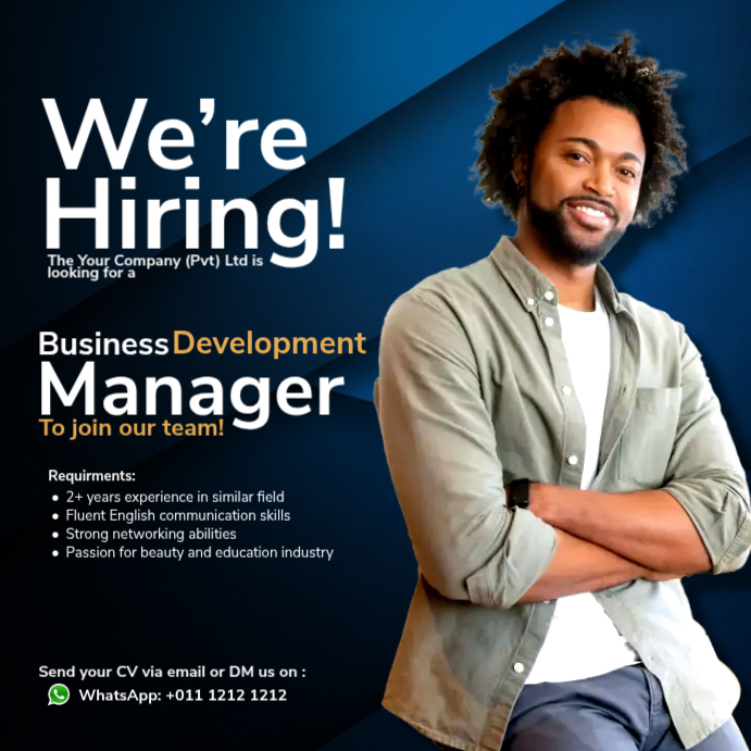 Business Manager Hiring Ad Template | PosterMyWall