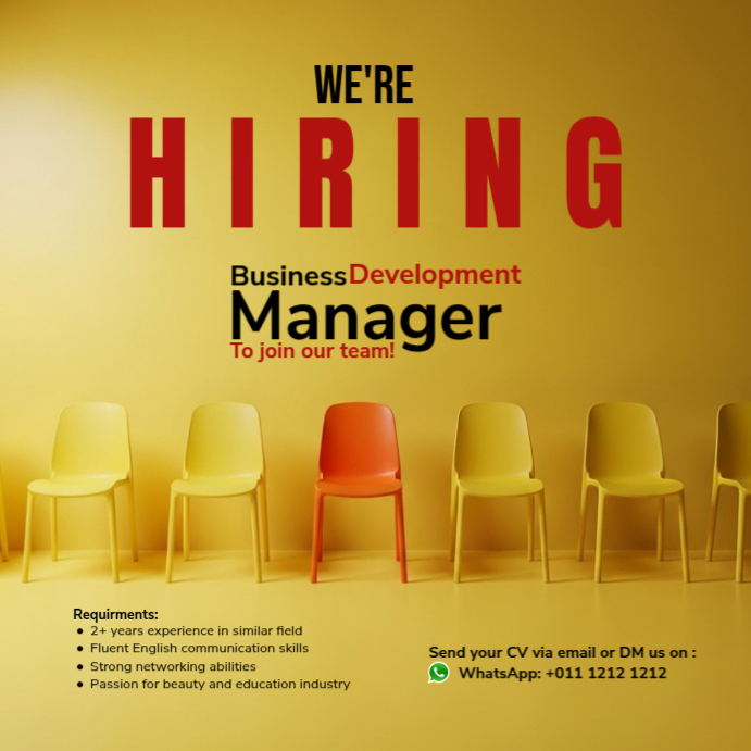 Business Manager Recruitment Poster Template | PosterMyWall