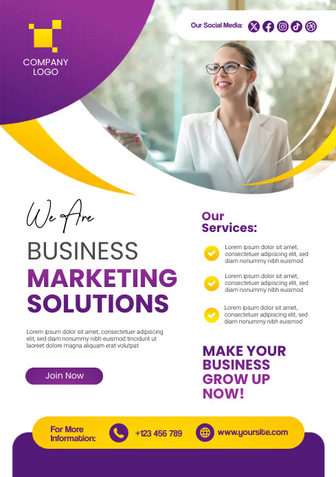 Business Marketing Solution Poster Template | PosterMyWall