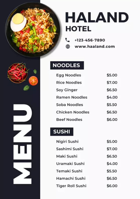 Business menu Prices Template | PosterMyWall