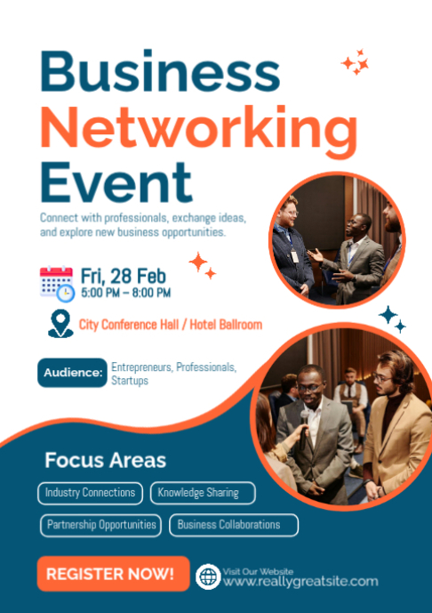 Business Networking Event — Professional Corporate Meetup Flyer ...