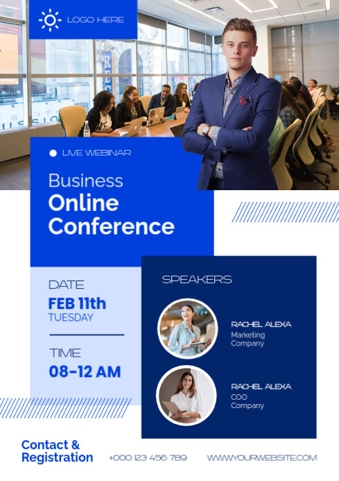 Business Online Conference Event Poster Flyer Template | PosterMyWall