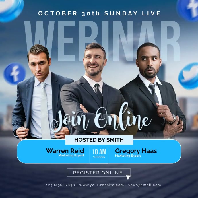 Plantilla de Business Online Webinar Instagram Post | PosterMyWall