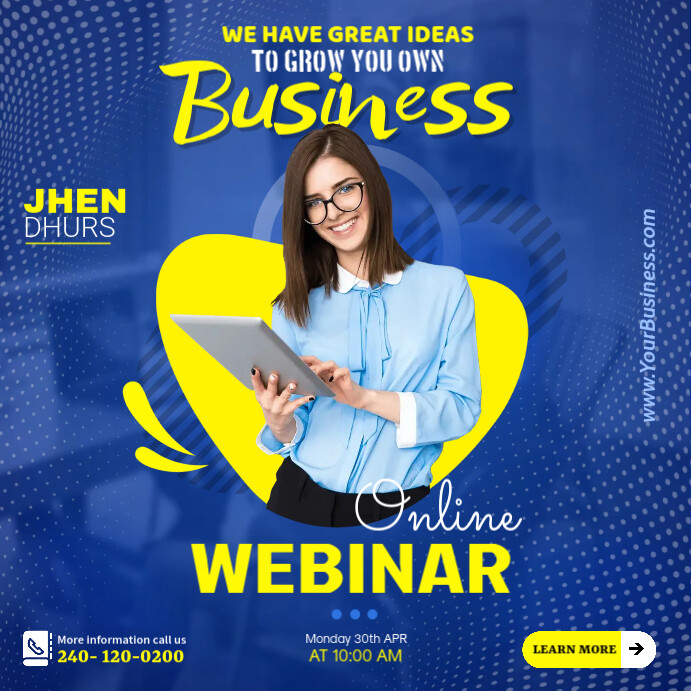 Business Online Webinars Template | PosterMyWall