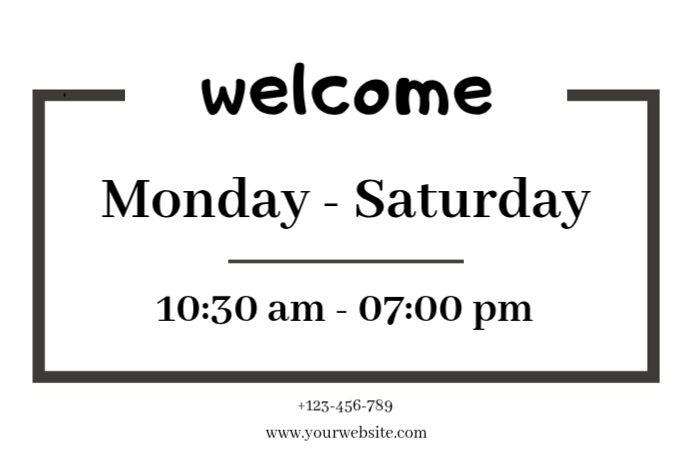 Business Opening Hours Poster Design | Shop Opening Time Poster Design ...