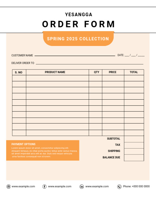 Copy of Business Order Form Template | PosterMyWall