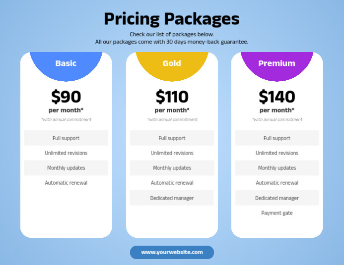 Business Pricing Plan Packages Flyer Design Template | PosterMyWall