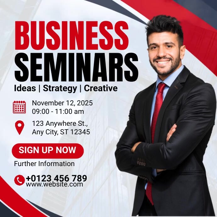 Business Seminars Template | PosterMyWall