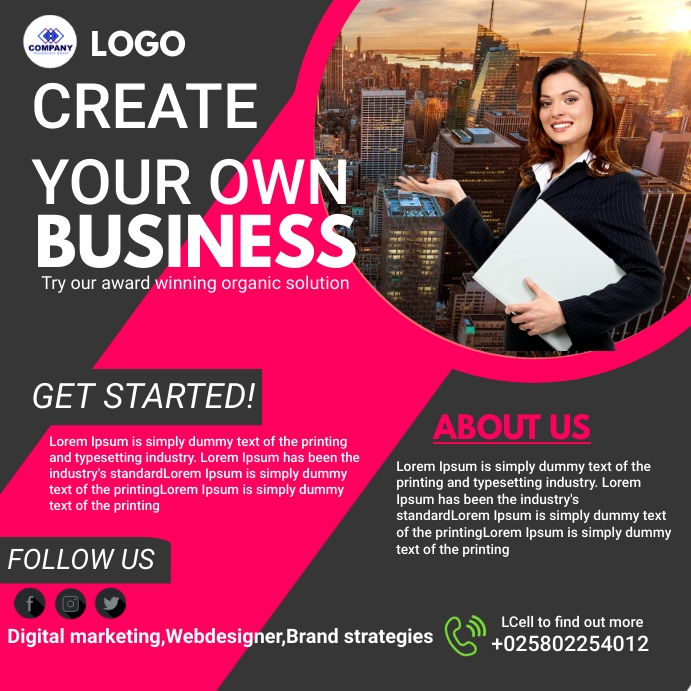 Copy of business startup square flyer template | PosterMyWall