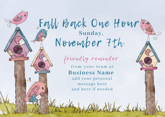 Business Time Change Reminder Advertising Template | PosterMyWall