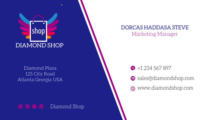 Business Visiting Card Editable Template | PosterMyWall