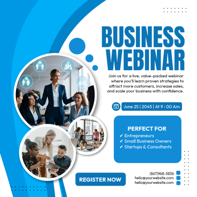 Plantilla de Business Webinar Ads | PosterMyWall