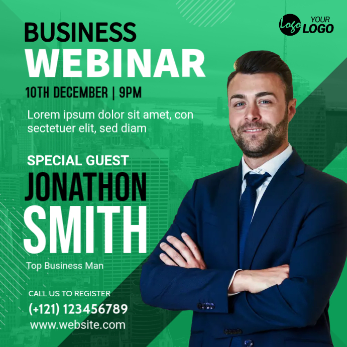 Business Webinar banner ad Template | PosterMyWall