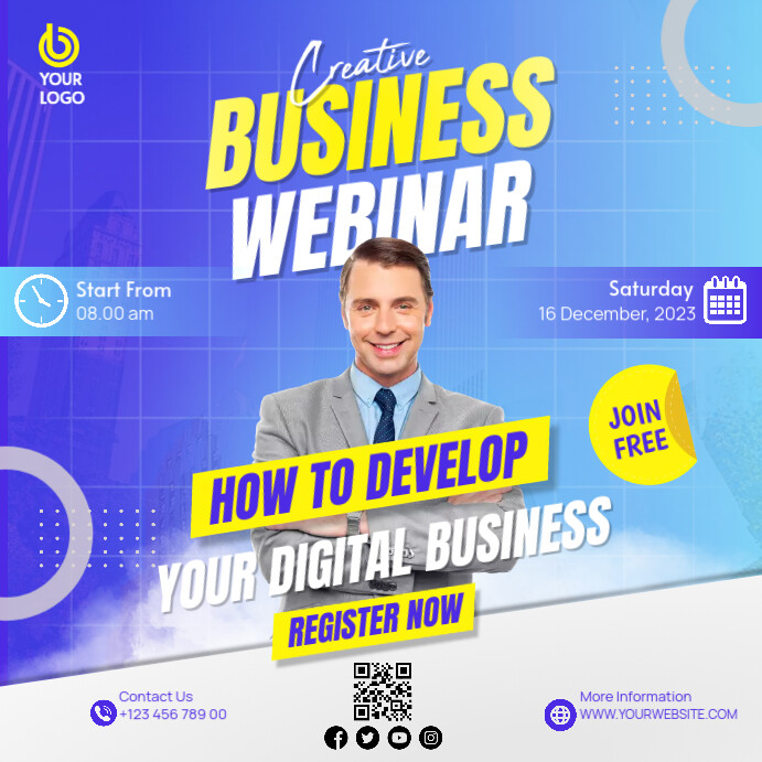 Business Webinar Instagram Post Template | PosterMyWall