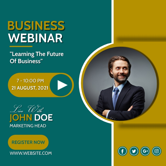 Copy of BUSINESS WEBINAR LIVE SESSION CONFERENCE FLYE | PosterMyWall