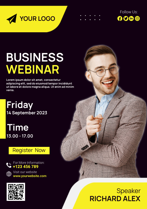 business webinar poster Template | PosterMyWall