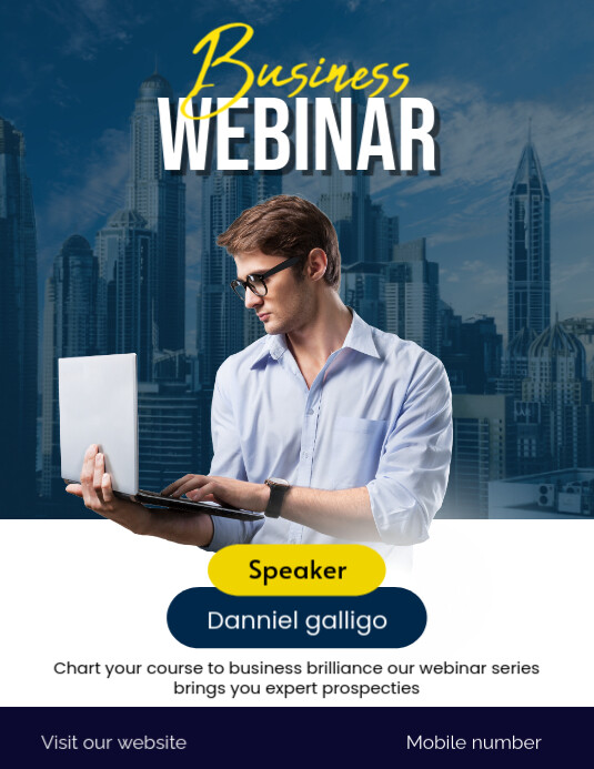Business Webinar Speaker Showcase Template | PosterMyWall