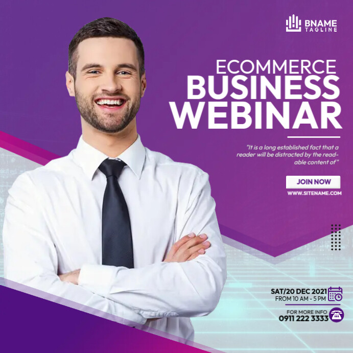 Business Webinar Template | PosterMyWall