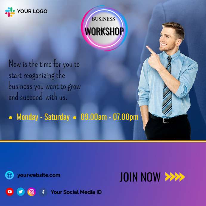 Copy of Bussines Workshop Template Poster | PosterMyWall