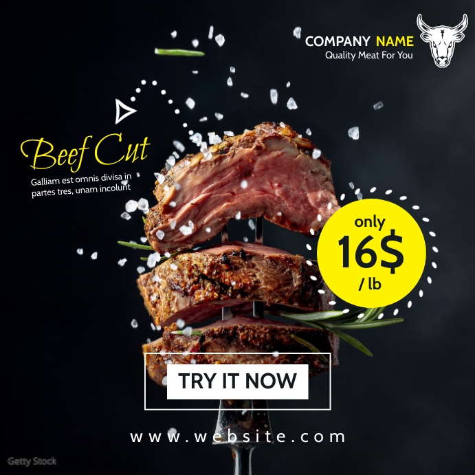 butcher instagram post advertisement Template | PosterMyWall