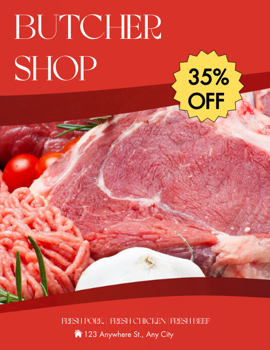 butcher meat shop template | PosterMyWall