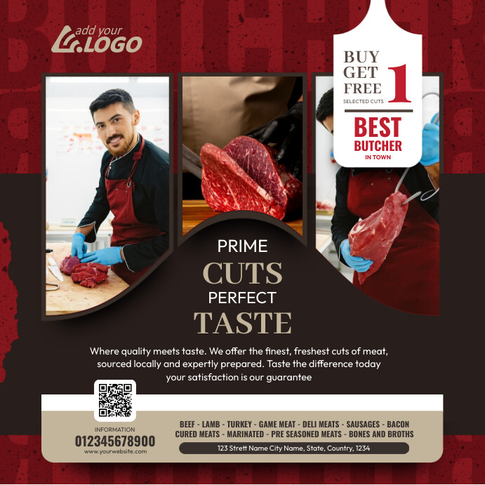 Modèle Butcher Social Media Post Template | PosterMyWall