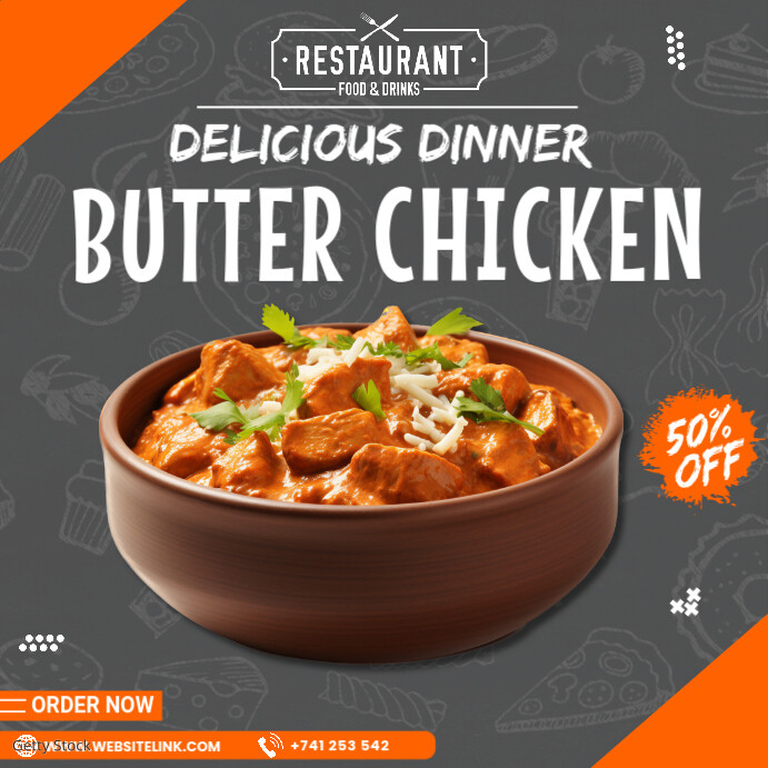 Copy of BUTTER CHICKEN | PosterMyWall
